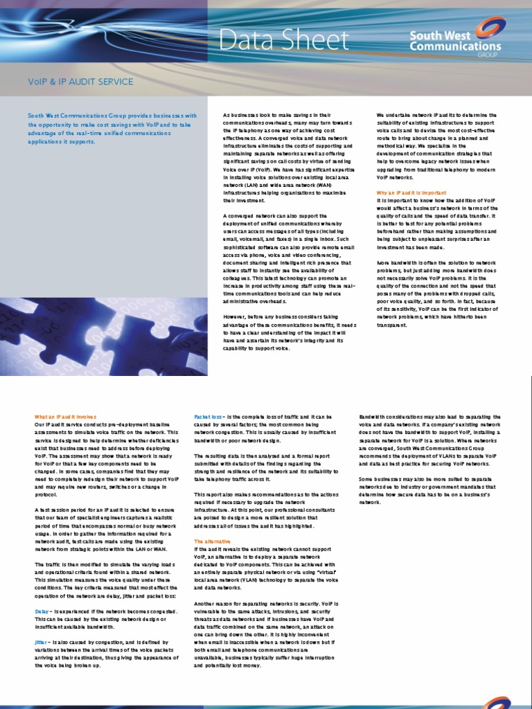 VoIP & IP Audit Service | Download Free PDF | Voice Over Ip | Computer ...