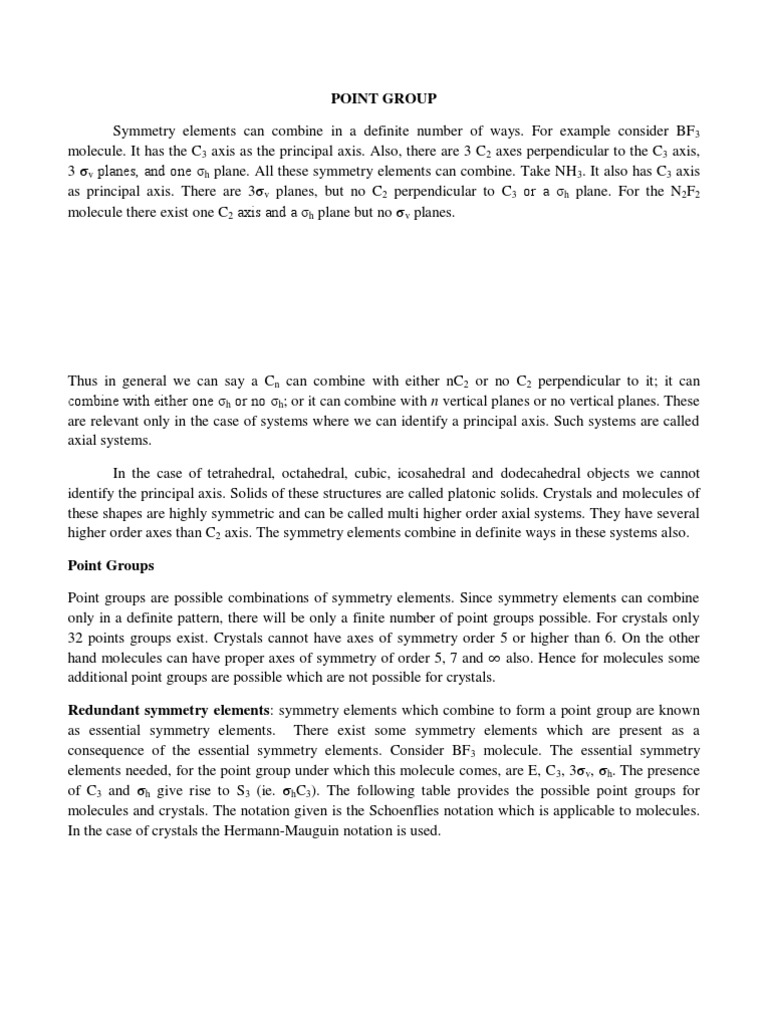 Point Groups | PDF | Crystal Structure | Symmetry