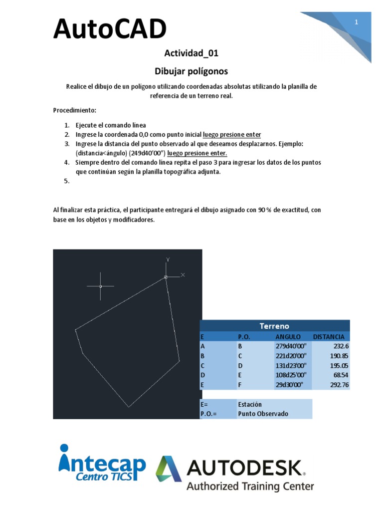Dibujo de Polígonos en AutoCAD | PDF