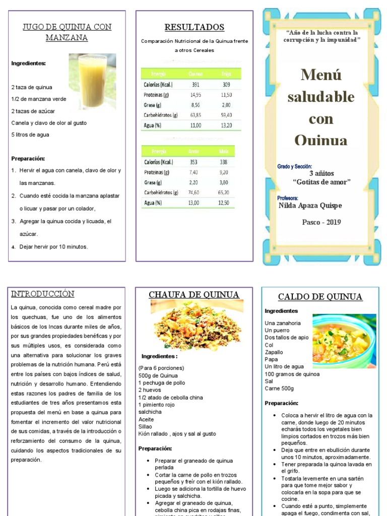 TRIPTICO Quinua | PDF | Quinua | Salsa de soja