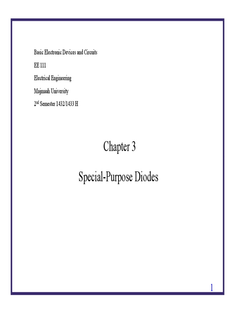 Ch03 Special-Purpose Diodes PDF | PDF | Diode | P–N Junction