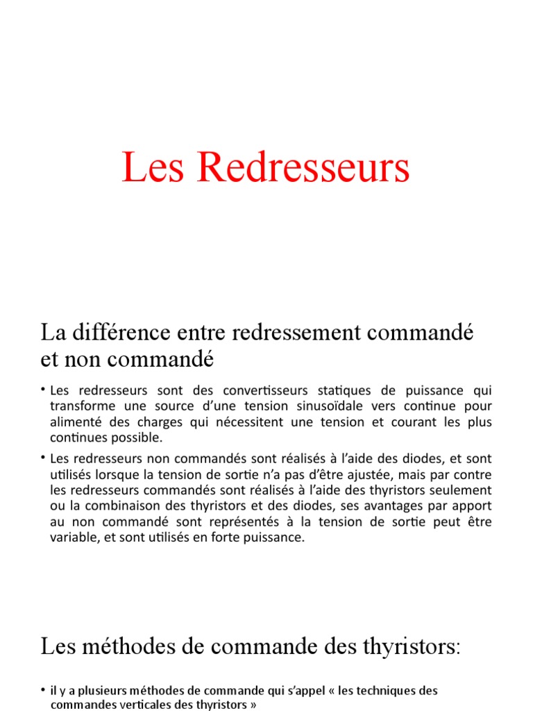 Les Redresseurs | PDF | Redresseur | Composants électriques
