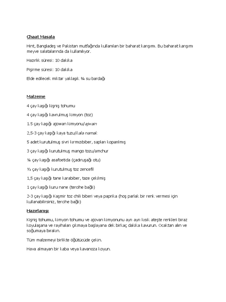Chaat Masala | PDF