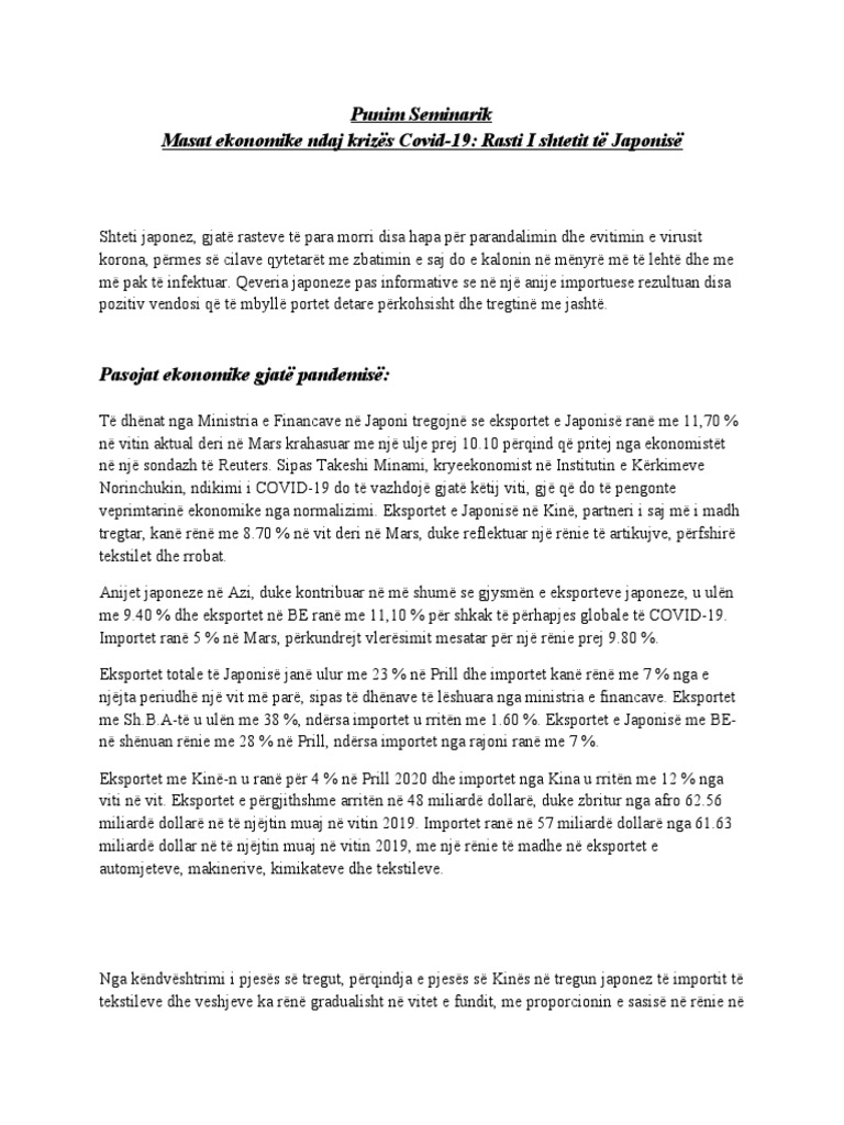 Punim Seminarik - Ekonomiks Monetar | PDF