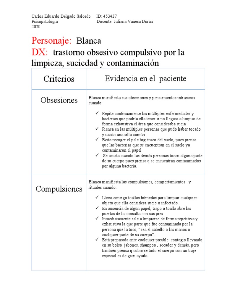 Analisis de La Pelicula Toc Toc (Personaje) | PDF