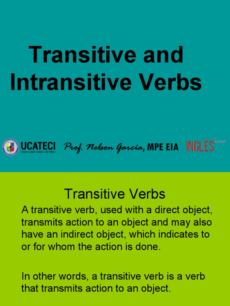 Transitive and Intransitive Verbs | PDF