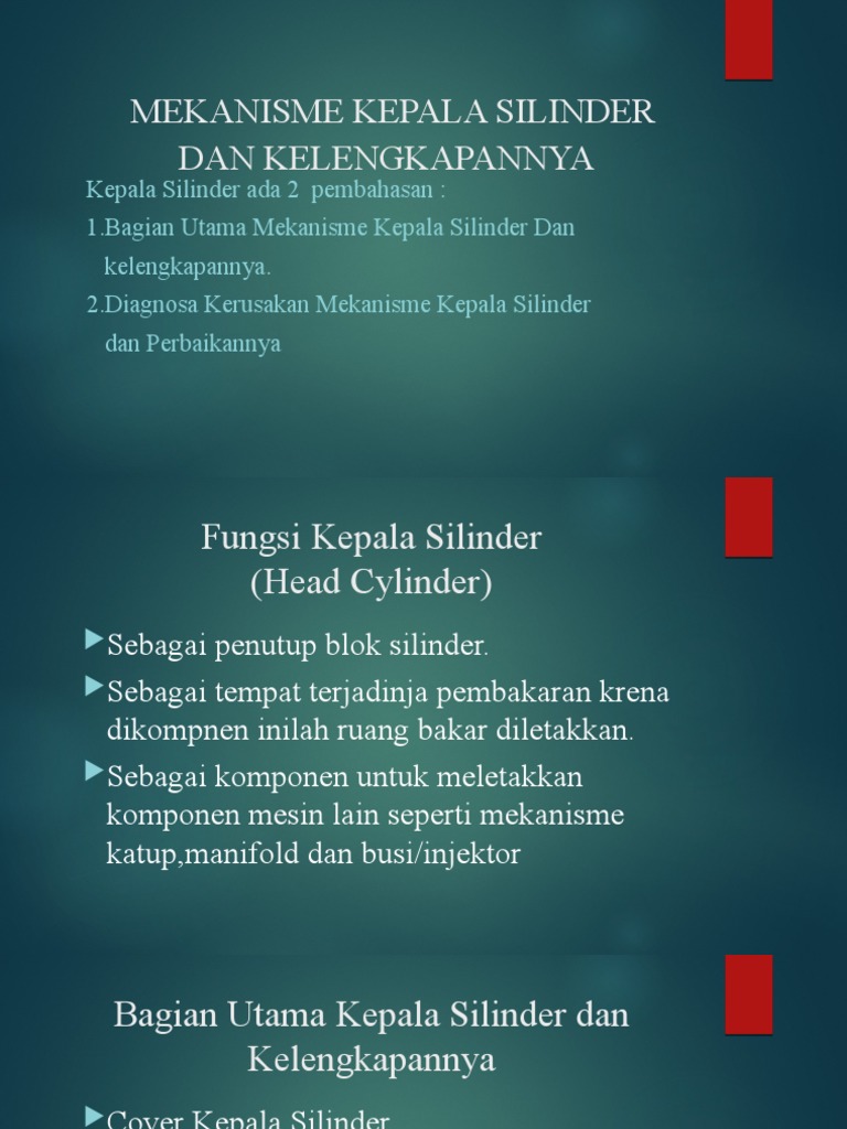 Mekanisme Kepala Silinder Dan Kelengkapannya | PDF