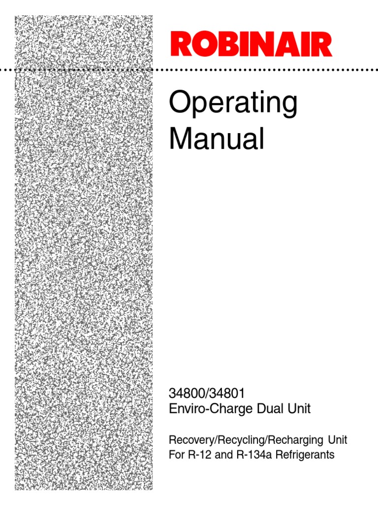 Robinair 34800 Manual | PDF | Air Conditioning | Gases