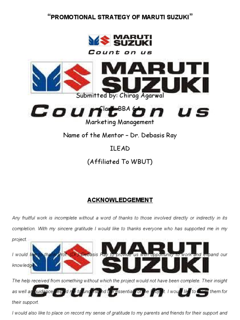 Promotional Strategy of Maruti Suzuki | PDF | Coupon | Sales