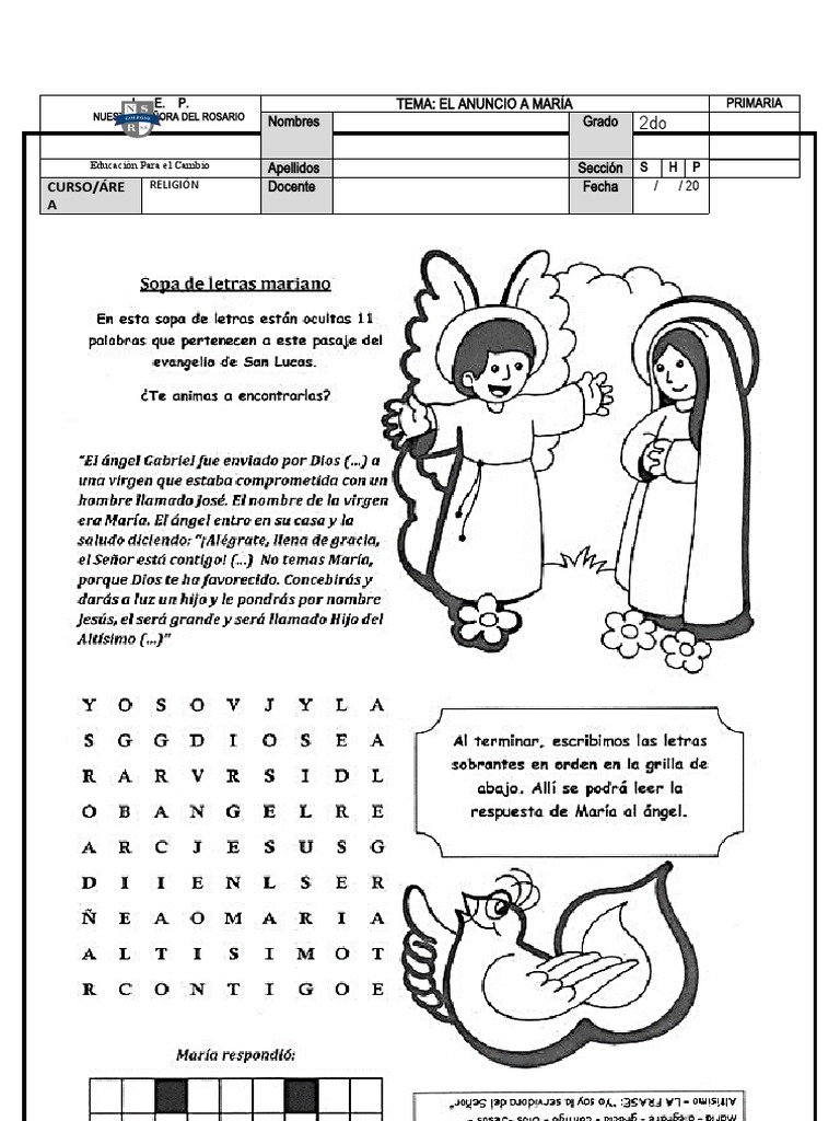 Ficha La Anunciación | PDF