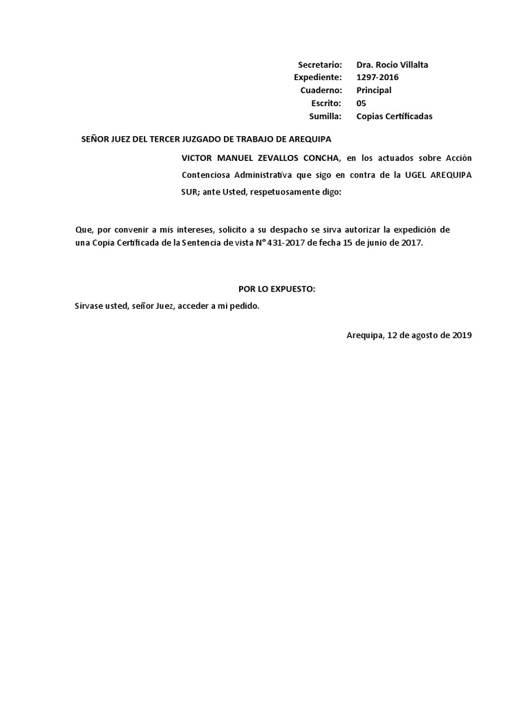 Copias Certificadas - Victor Zevallos | PDF