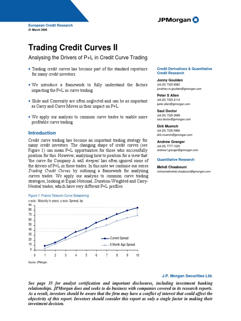 JP Morgan - Trading Credit Curves 2 | PDF | Bond Duration | Risk