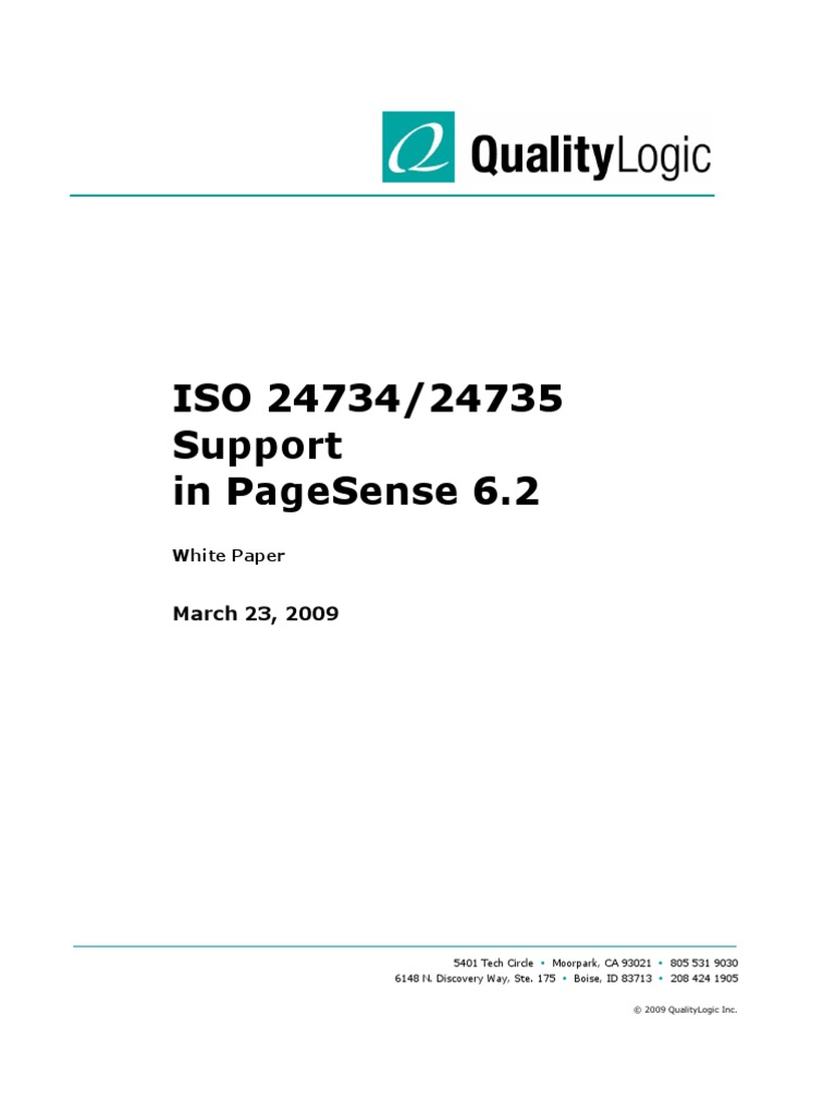 ISO 24734 Support in PageSense | PDF | International Organization For ...