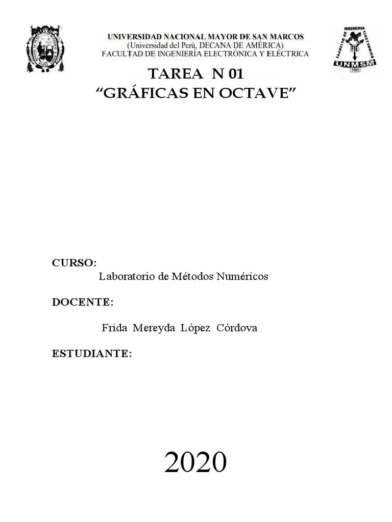 Gráficas en Octave para la tarea N°1 de Métodos Numéricos | PDF