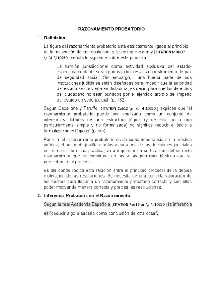 Razonamiento Probatorio | PDF