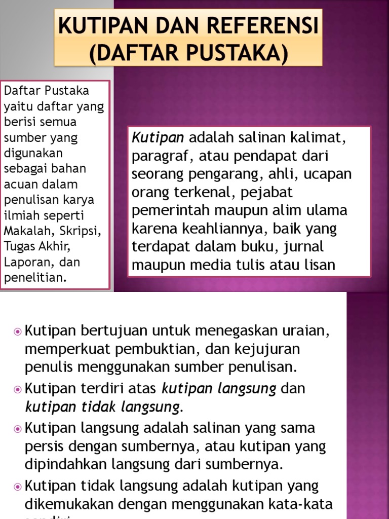 Kutipan Dan Referensi (Daftar Pustaka) PDF | PDF