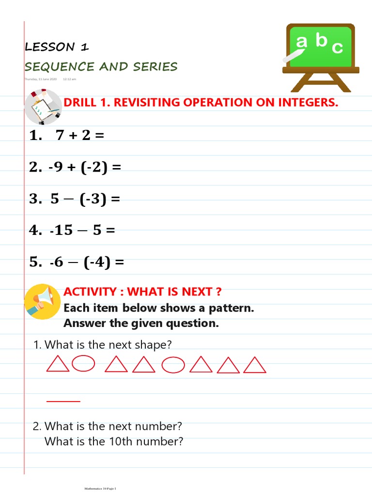 Lesson 1 Sequence and Series | PDF