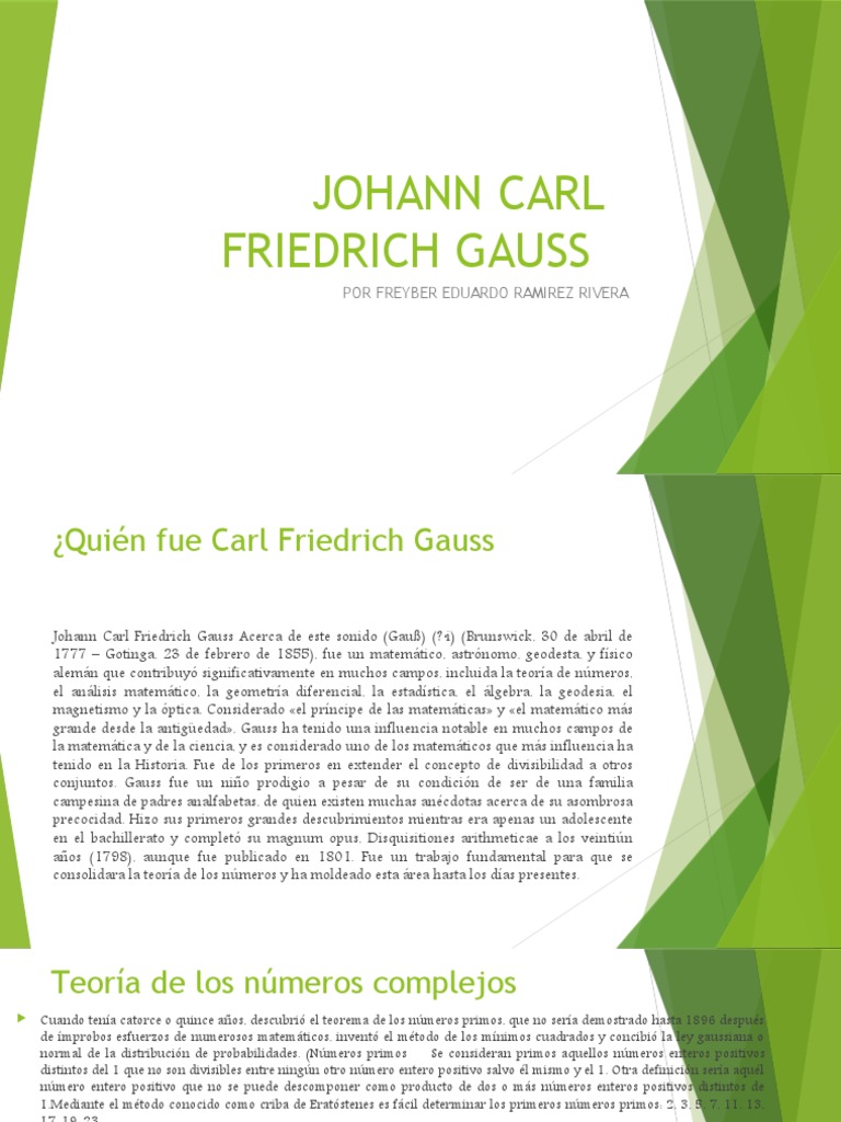 Johann Carl Friedrich Gauss | PDF | Matriz (Matemáticas) | Análisis ...