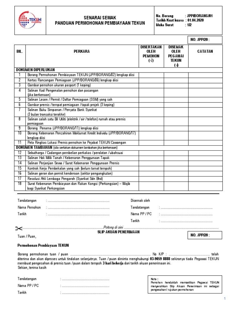 JPP Borang 01 - Senarai Semak | PDF
