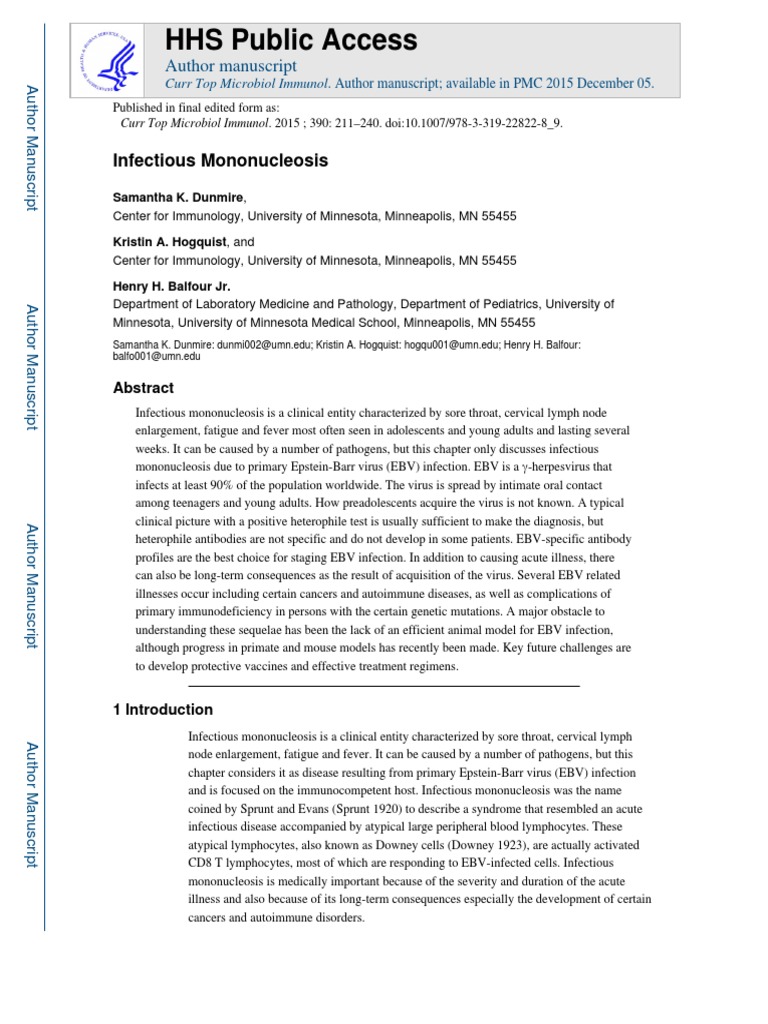 Infectious Mononucleosis PDF | PDF | Natural Killer Cell | Infection