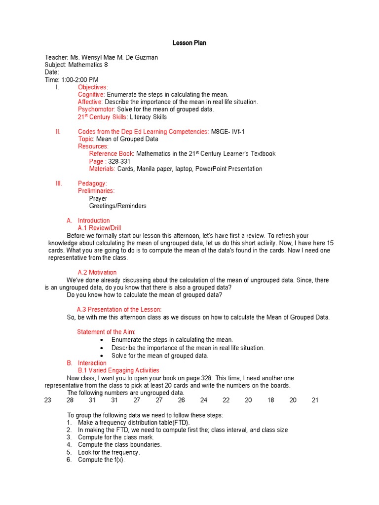 Mathematics Observation | PDF | Mean | Learning