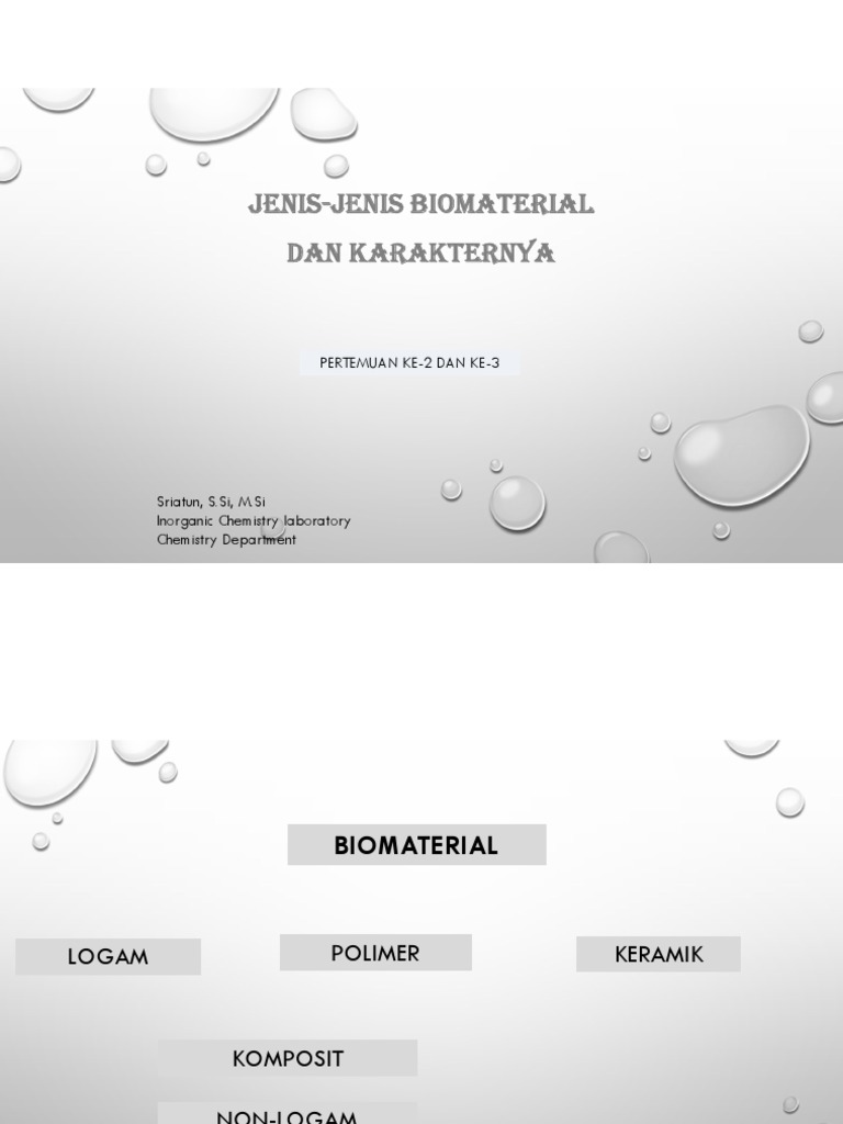 Jenis dan Karakter Biomaterial Medis | PDF