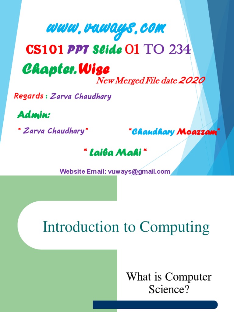 CS101 PPT Slide 1 To 234 Full Merged PDF | PDF | Data Compression ... CS101 PPT Slide 1 To 234 Full Merged PDF | PDF | Data Compression ...