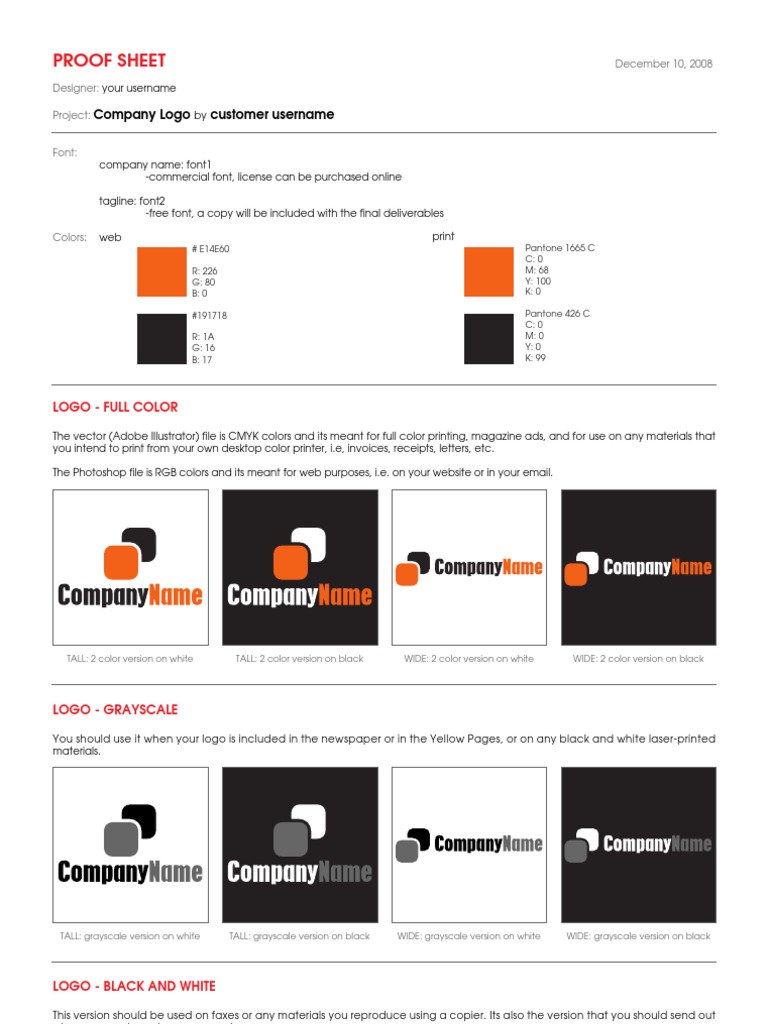 Logo Proof Sheet Template | PDF | Adobe Photoshop | Publishing