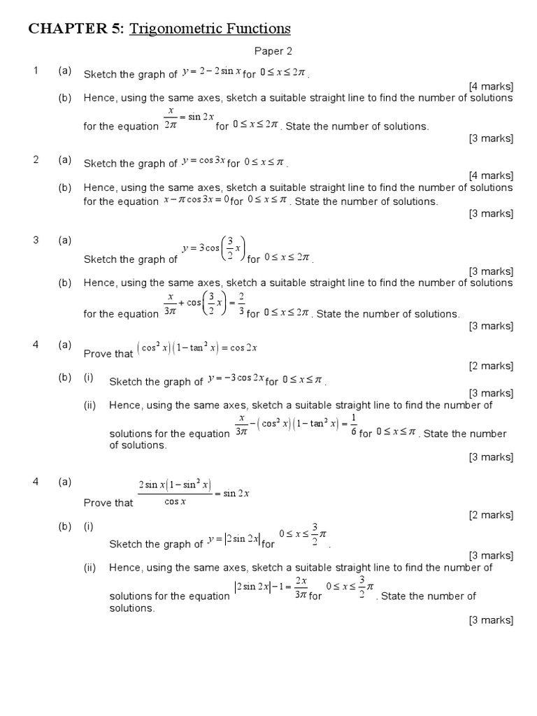Trigonometric Functions and Graph Sketching | PDF | Trigonometric ...