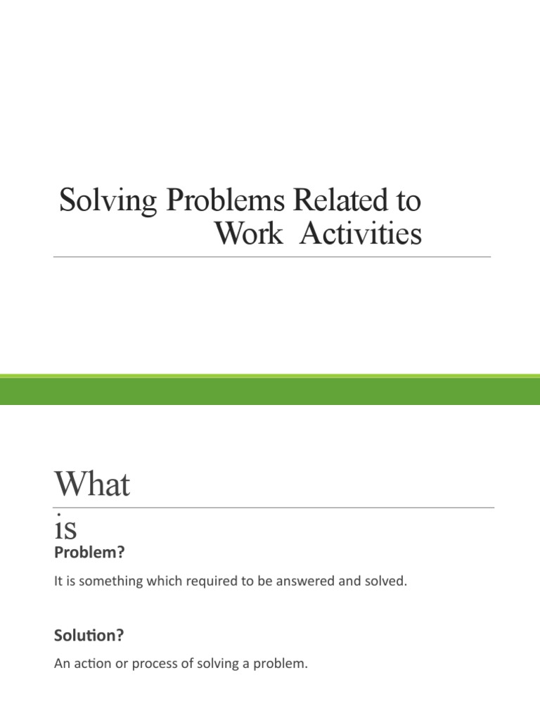 Solving Problems Related To Work Activities | PDF | Business | Cognition