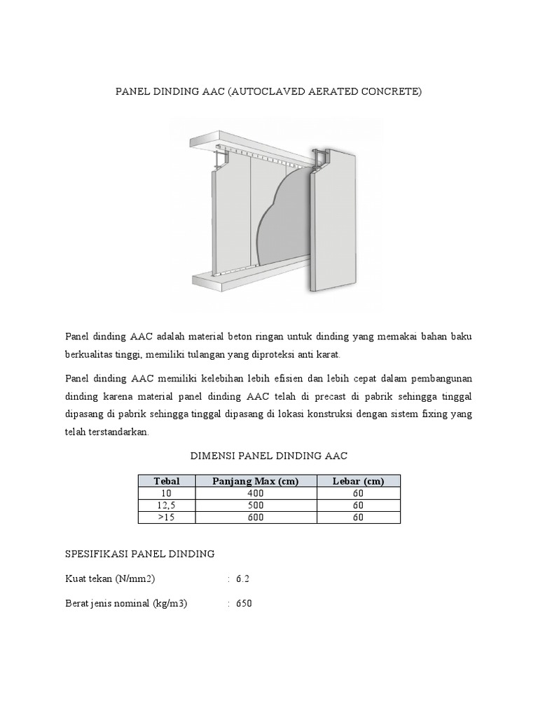 Panel Dinding Aac | PDF | Komputer | Teknologi & Rekayasa