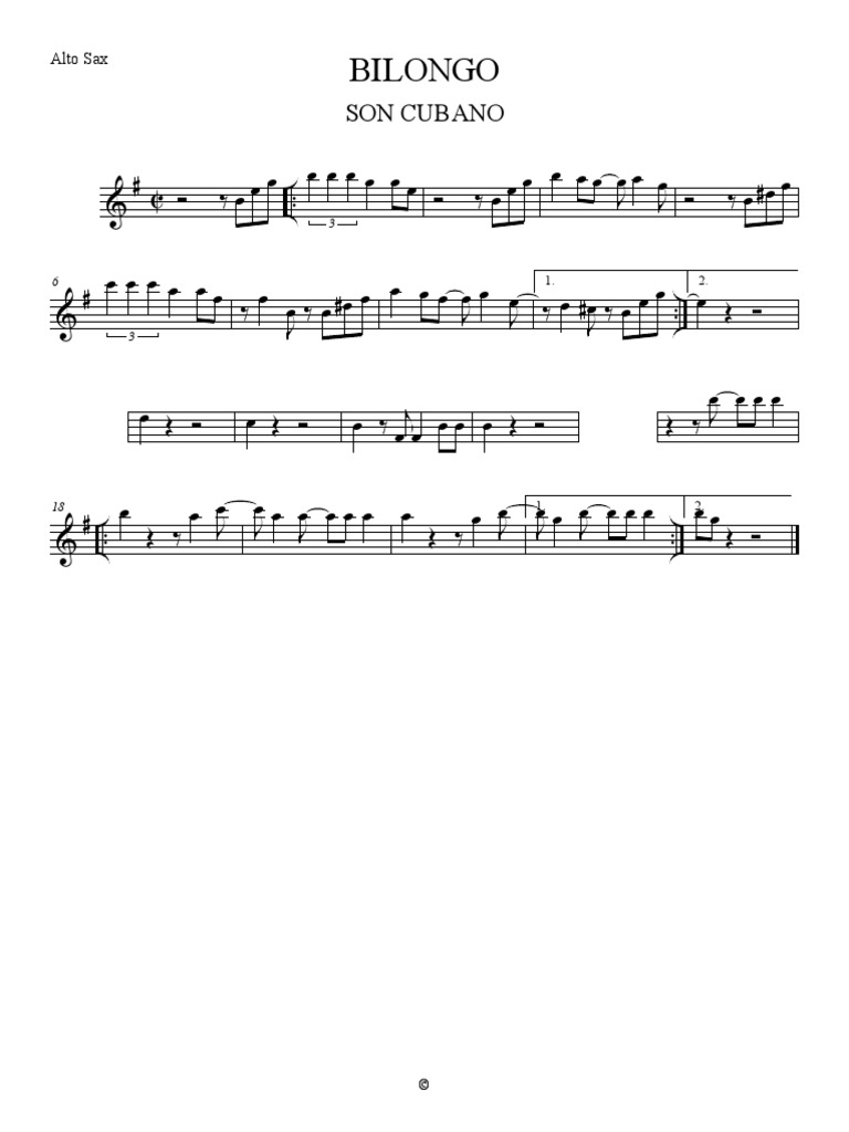 Bilongo - Alto Sax | PDF