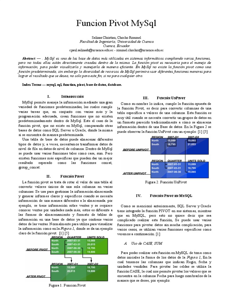 Pivot Mysql | PDF | SQL | Mi sql