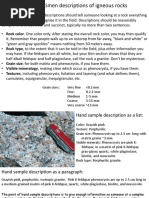 Hand Sample Descriptions of Various Rocks | PDF | Earth Sciences ...