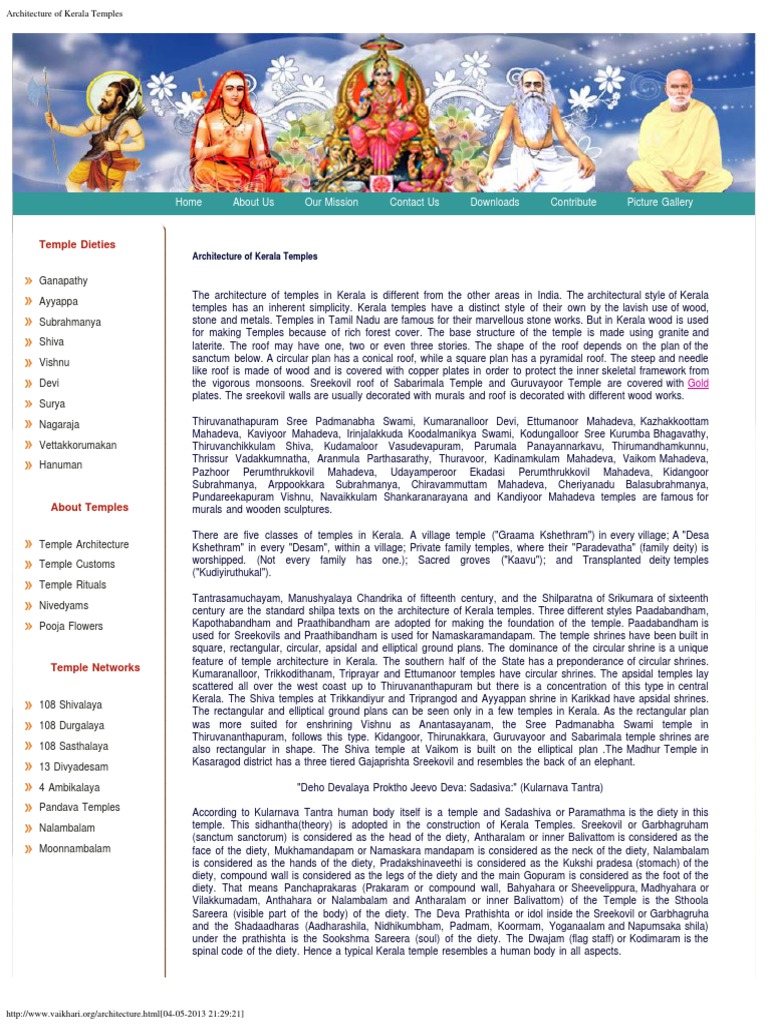 Architecture of Kerala Temples | PDF | Temple | Shiva