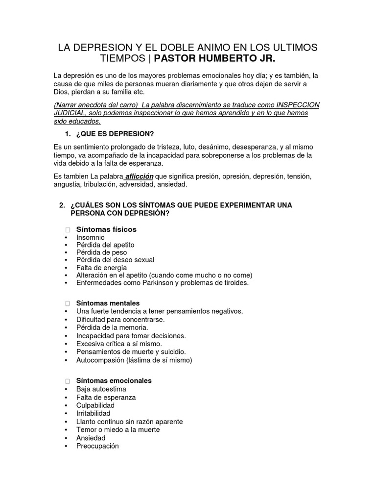 La Depresion y El Doble Animo en Los Ultimos Tiempos | PDF | Depresión ...
