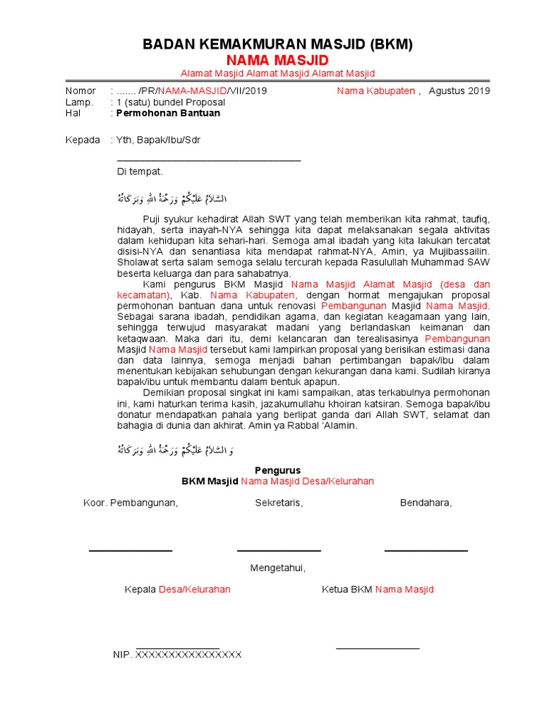Contoh Proposal Masjid 1 | PDF