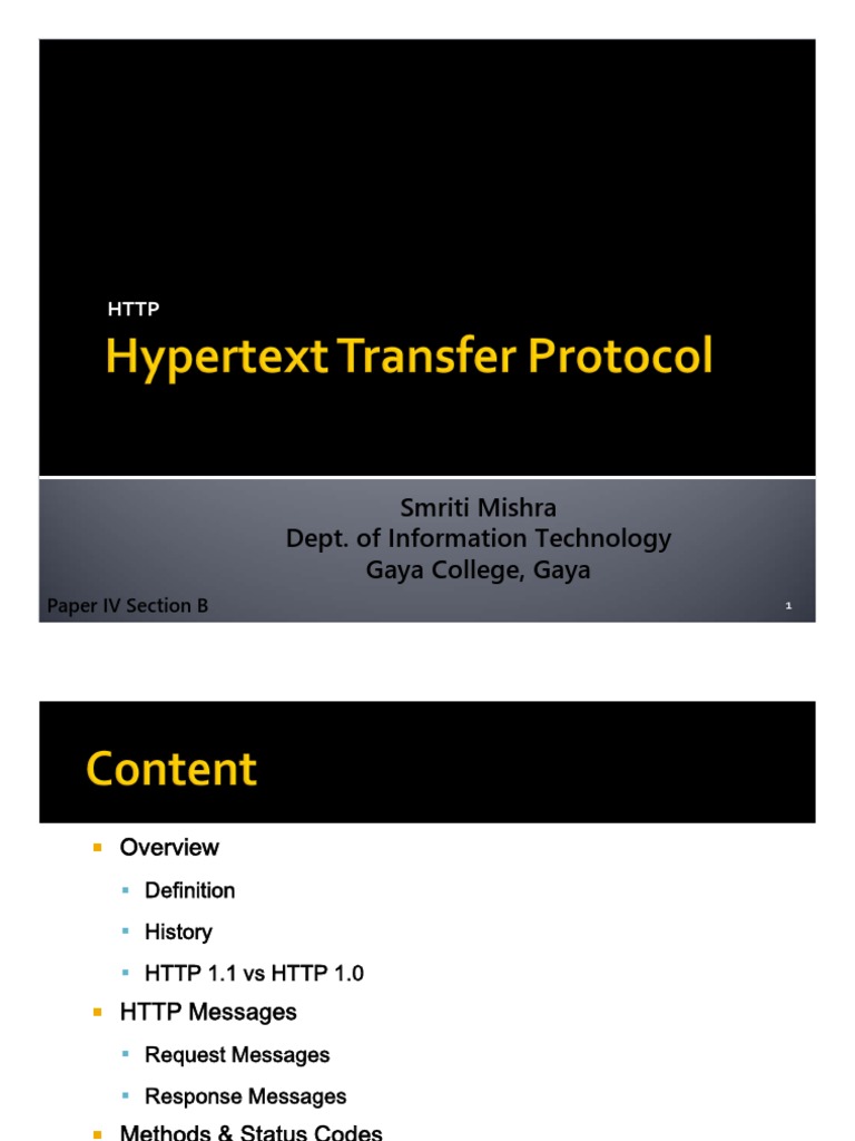 HTTP Part 1 | PDF | Hypertext Transfer Protocol | Web Server