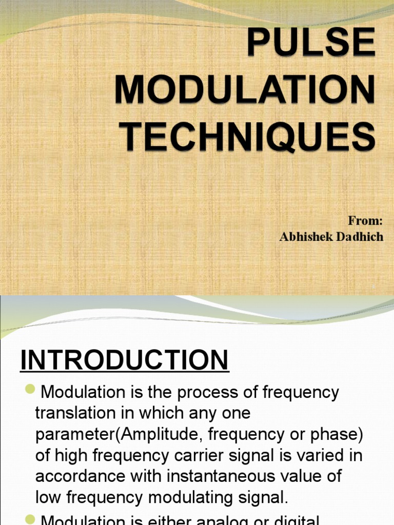 Pulse Modulation | PDF | Modulation | Sampling (Signal Processing)