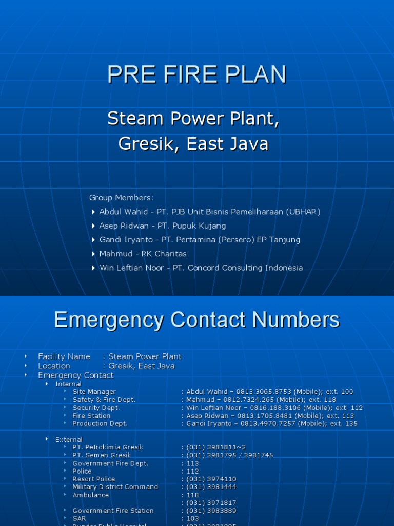 Pre-Fire Plan for Gresik Power Plant | PDF | Firefighting | Fires