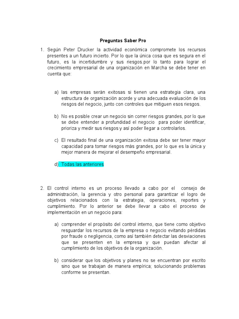 Preguntas Saber Pro | PDF