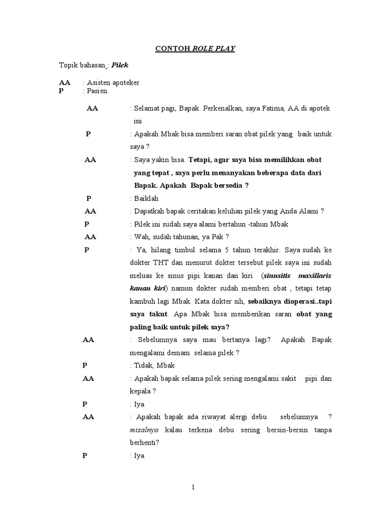 Contoh Role Play | PDF