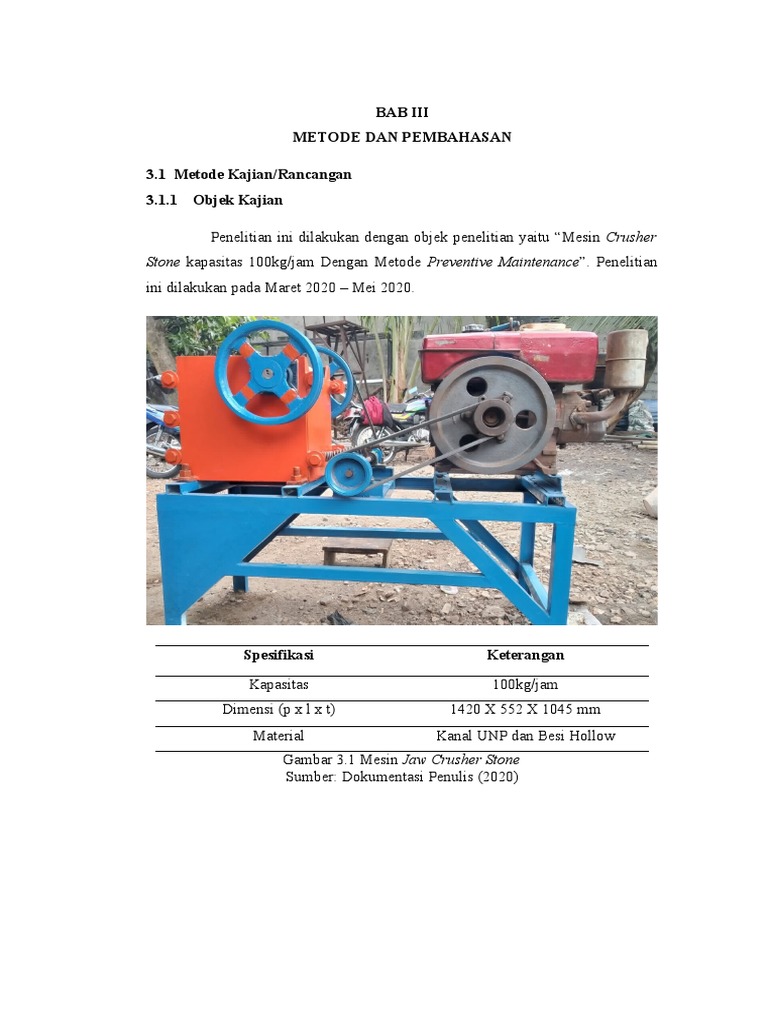 Perhitungan Perawatan Mesin Stone Crusher | PDF Perhitungan Perawatan Mesin Stone Crusher | PDF