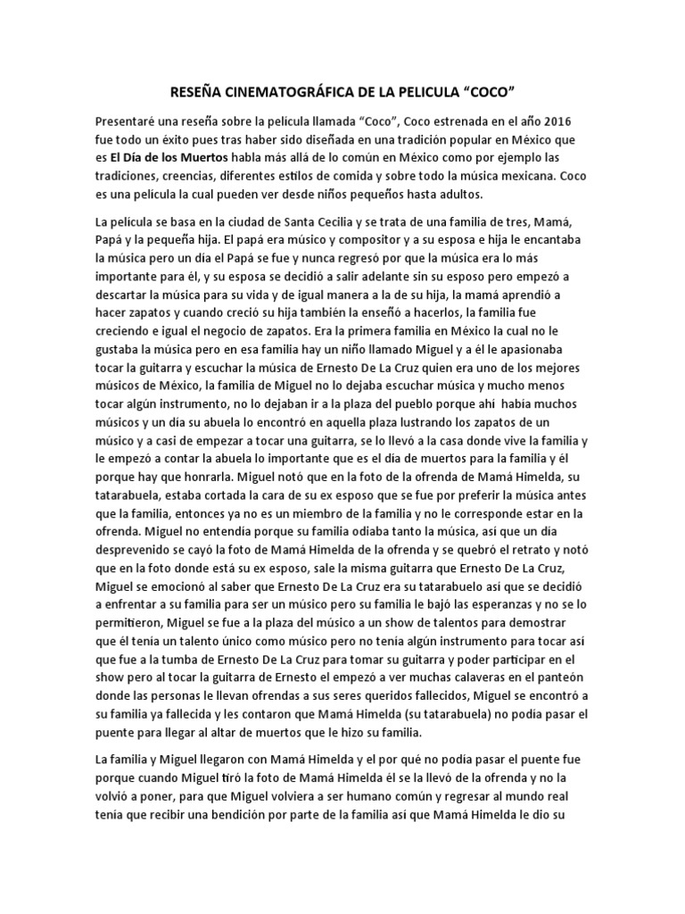 Reseña Cinematográfica de La Pelicula | PDF