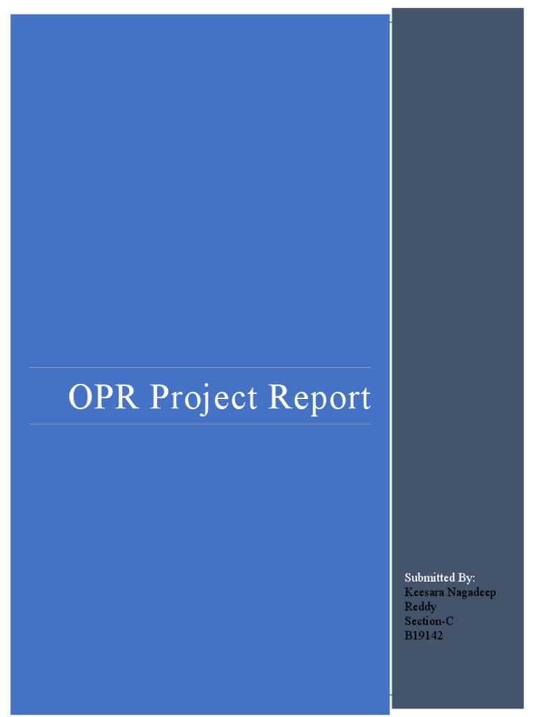 OPR Project Report: Submitted by | PDF | Mathematical Optimization ...