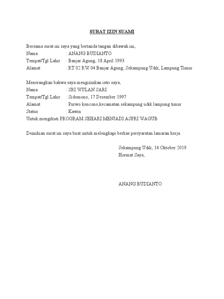 Surat Izin Suami | PDF