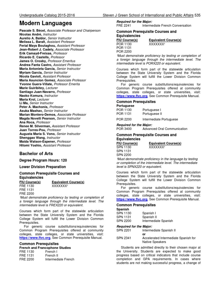 Undergraduate Modern Languages PDF | PDF | Academic Degree | Master's ...