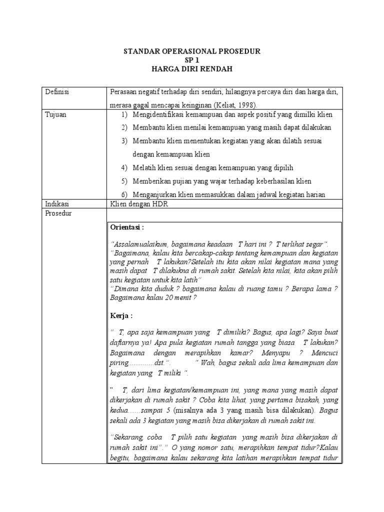 Sop SP 1 Gangguan | PDF