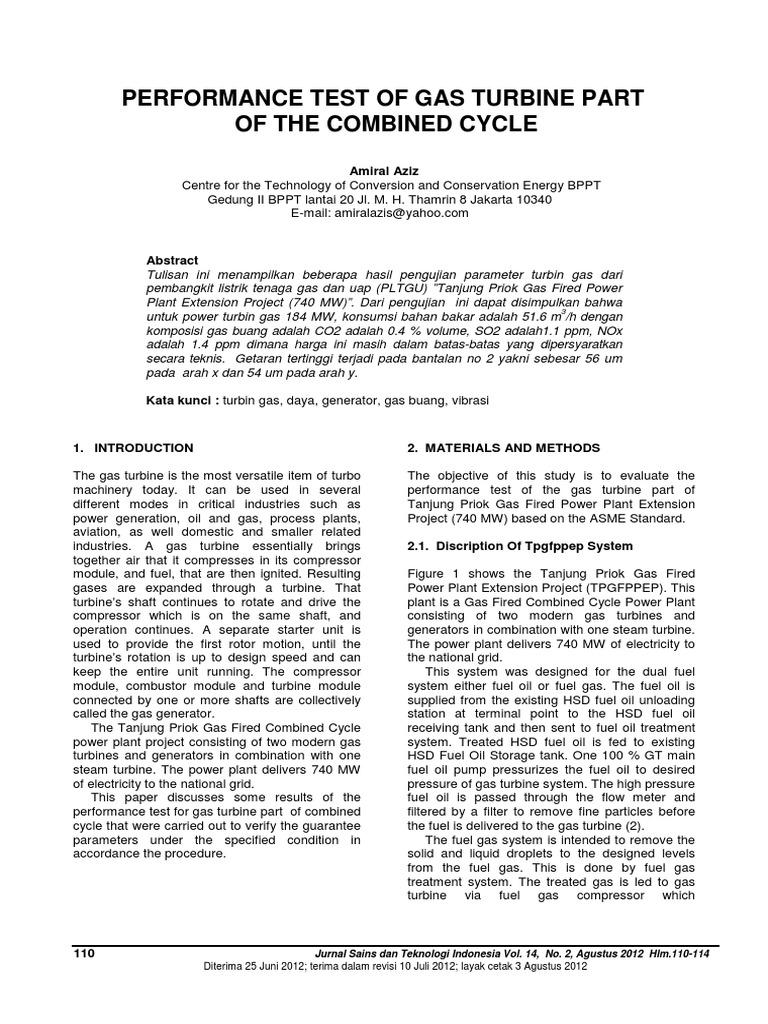 Performance Gas Turbine Generation | PDF | Turbine | Gas Turbine