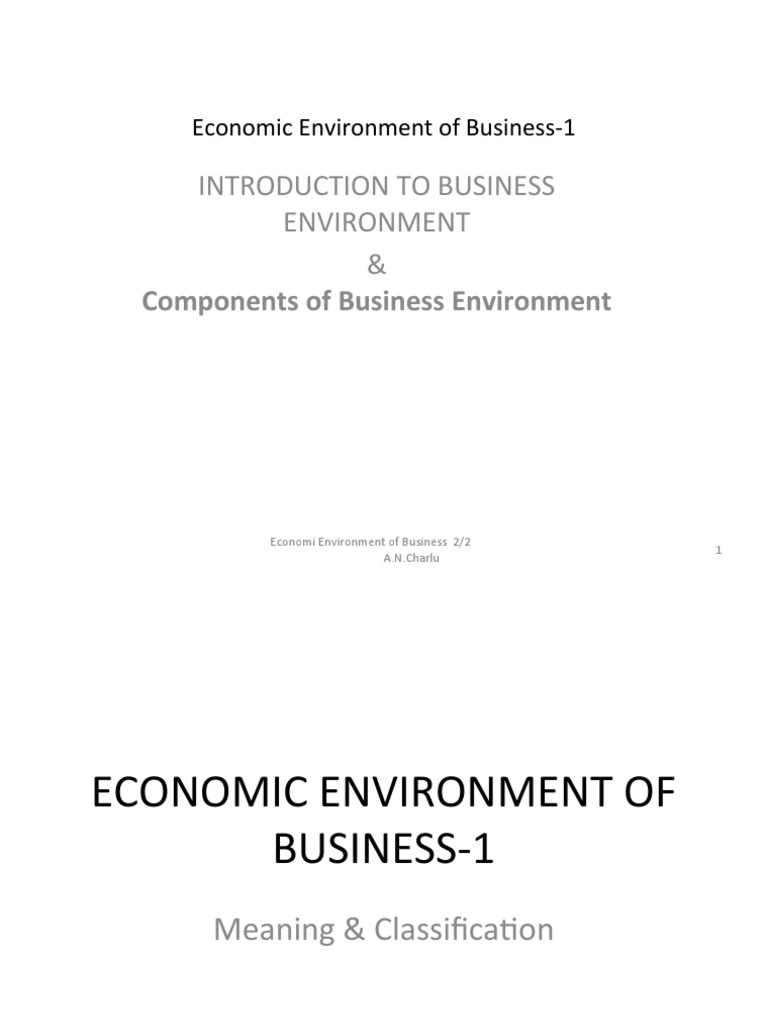 1 Components of Business Environment | PDF | Economics | Business